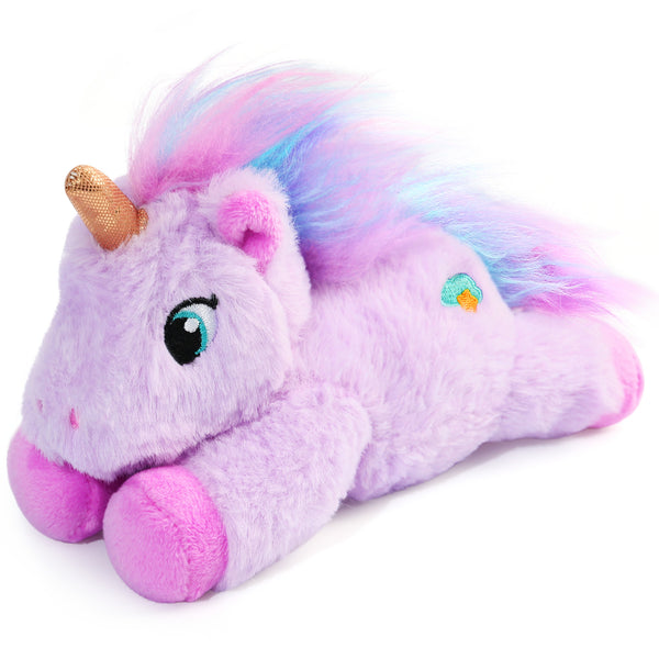 LotFancy 7 in Purple Unicorn Stuffed Animal Plush Toys for Kids, Girls