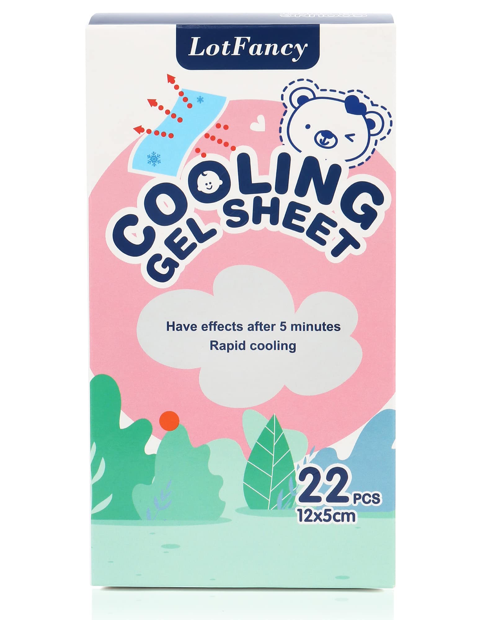 LotFancy Baby Fever Cooling Pad, Cool Patches for Fever, Cool Gel Shee