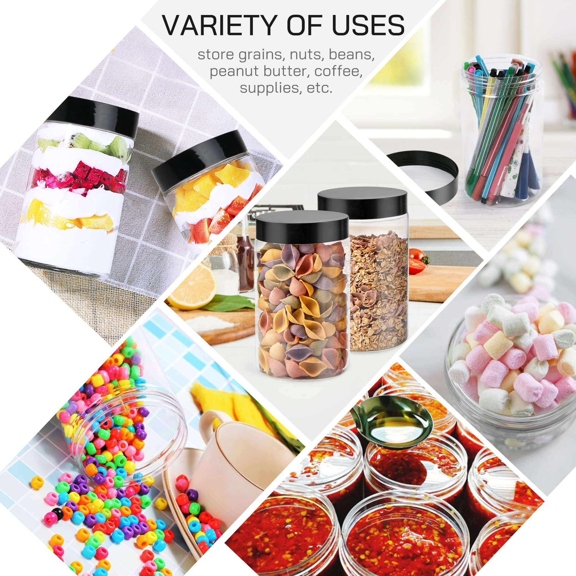 LotFancy plastic jars with lids